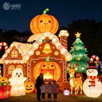 China Custom LED Christmas Arch Light Sculpture with Candy Cane, Star & Gift Boxes, Outdoor Walk Through Xmas Arch Lantern for Mall Plaza, Support Customization for sale