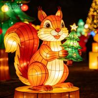 China Custom LED Teddy Bear & Rabbit Lantern Set, Outdoor Christmas Animal Light Sculpture with Christmas Tree, Support Customization for sale