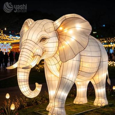 China Custom Giant Elephant LED Lantern Sculpture, Outdoor Animal Light Installation for Zoo, Park & Cultural Festival Events for sale