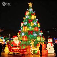 China Custom LED Giant Outdoor Christmas Tree Light Sculpture, Large Pre-lit Xmas Tree With Star, Baubles & Gift Box Scene Decor for Plaza, Shopping Mall Light Festival, Support Customization for sale