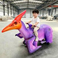 China Coin Operated Cartoon Dinosaur Kids Electric Ride On Car, Commercial Fiberglass Amusement Scooter for Shopping Mall & Playground for sale
