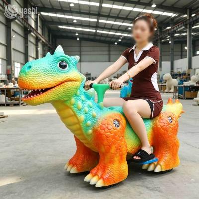 China Coin Operated Cartoon Dinosaur Kids Electric Ride On Car, Commercial Fiberglass Amusement Scooter for Shopping Mall & Playground for sale