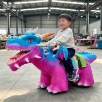 China Coin Operated Cartoon Dinosaur Kids Electric Ride On Car, Commercial Fiberglass Amusement Scooter for Shopping Mall & Playground for sale