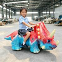 China Coin Operated Cartoon Dinosaur Kids Electric Ride On Car, Commercial Fiberglass Amusement Scooter for Shopping Mall & Playground for sale