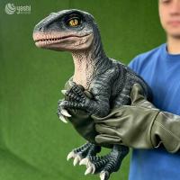 China Realistic Velociraptor Dinosaur Hand Puppet, Animatronic Dinosaur Puppet for Stage Performance & Exhibition for sale