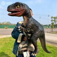 China Realistic Velociraptor Dinosaur Hand Puppet, Animatronic Dinosaur Puppet for Stage Performance & Exhibition for sale