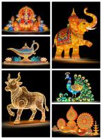 China Custom Giant Phalaenopsis Orchid LED Lanterns, Large Fabric Floral Light Sculptures for Light Festival for sale