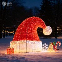 China Giant Santa Hat Arch Christmas Light Installation Outdoor Festival Lantern For Theme Park for sale