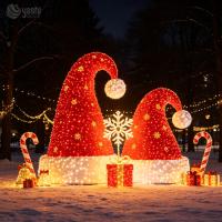 China Giant Santa Hat Arch Christmas Light Installation Outdoor Festival Lantern For Theme Park for sale