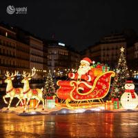 China Custom Santa Claus Christmas Decorative Lantern for City Holiday Events Festival Lanterns for sale