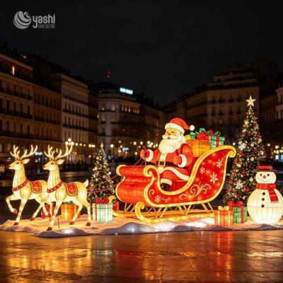 China Custom Santa Claus Christmas Decorative Lantern for City Holiday Events Festival Lanterns for sale