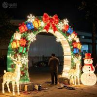 China Dreamy Christmas Village Light Show Custom Christmas Arch Lantern Installation For Theme Parks And Seasonal Attractions for sale