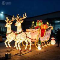 China Large Santa Snowman Christmas Tree Reindeer Gift Box Festival Lantern Set For Outdoor Theme Park Zoo Botanical Garden Holiday Decoration for sale