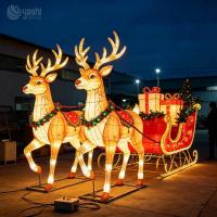 China Large Christmas Scene Reindeer Festival Lantern Set With Gift Boxes For Outdoor Christmas Lighting In Theme Parks And Scenic Spots for sale