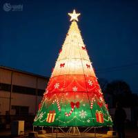 China Large Gift Box Stack Christmas Tree Festival Lantern Set For Outdoor Theme Park Scenic Spot Christmas Decoration for sale