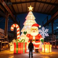China Turn‑key Christmas Lighting Project Custom Designed Santa Festival Lantern Christmas Decorations for Theme Parks and Seasonal Attractions for sale