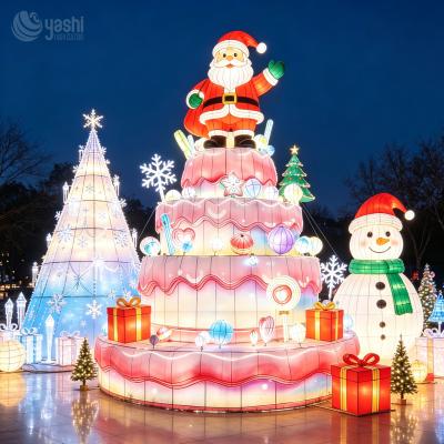 China Turn‑key Christmas Lighting Project Custom Designed Santa Festival Lantern Christmas Decorations for Theme Parks and Seasonal Attractions for sale