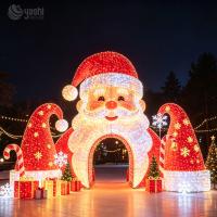 China Giant Gingerbread House Arch Snowman Christmas Lantern Set Outdoor Christmas Festival Decor Lighting Lanterns for sale