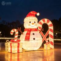 China Giant Gingerbread House Arch Snowman Christmas Lantern Set Outdoor Christmas Festival Decor Lighting Lanterns for sale