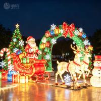 China Giant Christmas Arch Lantern Set With Christmas Tree Snowman and Gift Box Christmas Decorations for sale