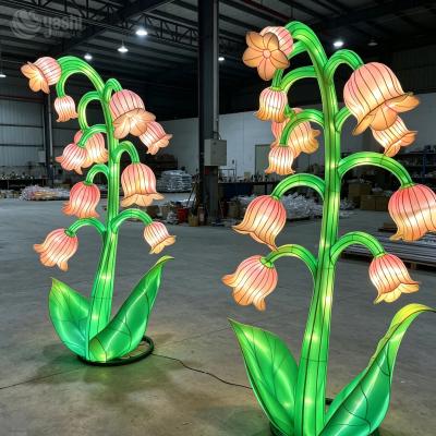 China Giant Lily of the Valley Floral Lantern Sculpture Festival Lantern Outdoor Garden Festival Lighting Decoration for sale