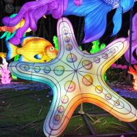 China Cute Puffer Fish Ocean‑Theme Lantern Set Custom Immersive Underwater Light Installation for Park Zoo Night‑Tour Festival Decor for sale