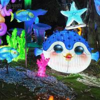 China Cute Puffer Fish Ocean‑Theme Lantern Set Custom Immersive Underwater Light Installation for Park Zoo Night‑Tour Festival Decor for sale