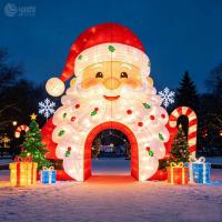 China Turn‑key Immersive Giant Santa Claus Arch Festival Lantern Outdoor Christmas Photo Gateway for Theme Parks Amusement Parks Shopping Malls for sale