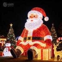 China Custom Giant Sitting Santa Claus Sculpture Outdoor Photo Display For Theme Park And Scenic Spot Christmas Decoration for sale