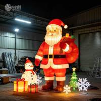 China Custom Giant Sitting Santa Claus Sculpture Outdoor Photo Display For Theme Park And Scenic Spot Christmas Decoration for sale