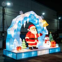 China Giant Santa Claus Arch Festival Lantern Outdoor LED Light Sculpture for Shopping Mall Theme Park Christmas Entrance Decoration for sale