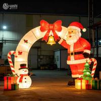 China Giant Santa Claus Arch Festival Lantern Outdoor LED Light Sculpture for Shopping Mall Theme Park Christmas Entrance Decoration for sale