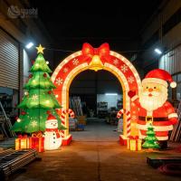 China Custom Giant Santa Arch Festival Lantern Turn‑key Lighting Solution Outdoor Christmas Decoration for Theme Park & Shopping Mall Entrance for sale