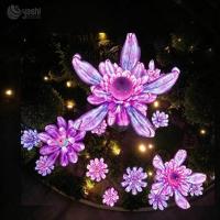 China Giant Purple Lotus Flower Lantern, Zigong Handmade Silk LED Light Sculpture for Park Night Tour Festival Decoration for sale