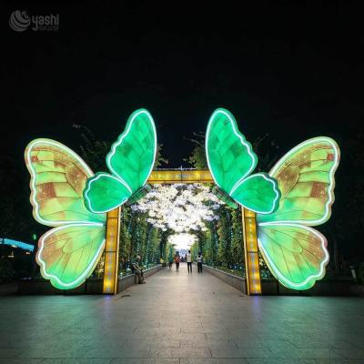 China Custom Zigong Butterfly Arch Festival Lantern Outdoor LED Light Sculpture for Park Garden Theme Park Night Tour Festival Decoration for sale