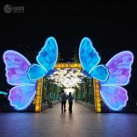 China Custom Zigong Butterfly Arch Festival Lantern Outdoor LED Light Sculpture for Park Garden Theme Park Night Tour Festival Decoration for sale