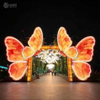 China Custom Zigong Butterfly Arch Festival Lantern Outdoor LED Light Sculpture for Park Garden Theme Park Night Tour Festival Decoration for sale