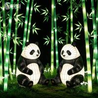China Giant Custom Giraffe Animal Lantern Set, Turnkey Design and Installation Service for Theme Park Night Tour Festival Decoration for sale