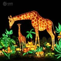 China Giant Custom Giraffe Animal Lantern Set, Turnkey Design and Installation Service for Theme Park Night Tour Festival Decoration for sale