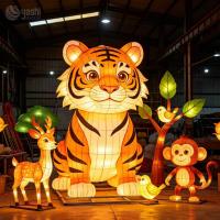 China Giant Custom Giraffe Animal Lantern Set, Turnkey Design and Installation Service for Theme Park Night Tour Festival Decoration for sale