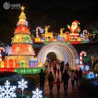 China Giant Santa Claus Christmas Lantern Set, Outdoor LED Silk Light Sculpture for Theme Park Night Tour & Holiday Party Christmas Decoration for sale