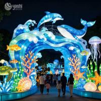 China Turnkey Immersive Festival Light Installation, Custom Ocean Themed Pattern Lanterns for Amusement Park and Zoo Holiday Decor for sale