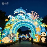 China Turnkey Immersive Festival Light Installation, Custom Ocean Themed Pattern Lanterns for Amusement Park and Zoo Holiday Decor for sale