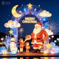 China Turnkey Christmas Scene Festival Lanterns, Large Santa Festival Lantern LED Lighting Installations for Xmas Decor for sale