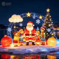 China Turnkey Christmas Scene Festival Lanterns, Large Santa Festival Lantern LED Lighting Installations for Xmas Decor for sale