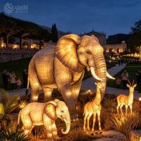 China Custom African Wildlife Festival Lantern Set, Large Outdoor Holiday Lantern for Zoo Night Trails and Wildlife Parks for sale