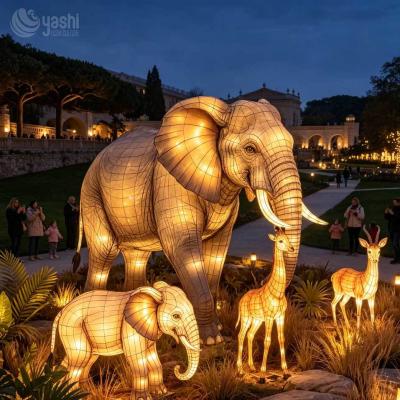 China Custom African Wildlife Festival Lantern Set, Large Outdoor Holiday Lantern for Zoo Night Trails and Wildlife Parks for sale