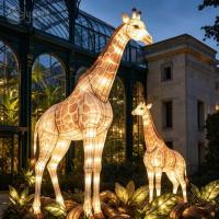 China Custom Animal Lanterns, Rhinoceros Sculpture Festival Lanterns for Zoo Light Trails and Wildlife Park Projects for sale