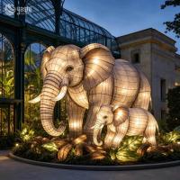 China Custom Animal Lanterns, Rhinoceros Sculpture Festival Lanterns for Zoo Light Trails and Wildlife Park Projects for sale