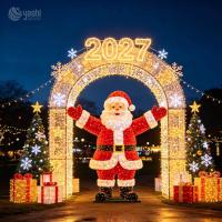 China 2027 New Year Star Moon Bell Arch Festival Lantern Large Outdoor Christmas Decoration Light Installation for Park Square Night Show for sale
